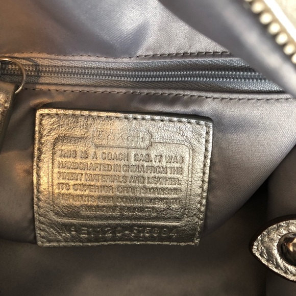 Coach | Bags | Coach Silver And White Handbag | Poshmark